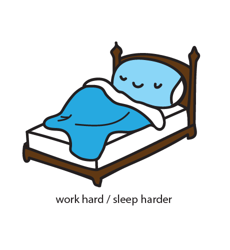 Sleep Harder – upside down grin